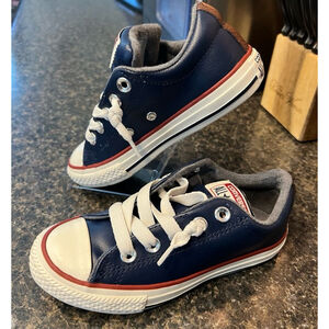 Converse | Shoes | New Converse Chuck Taylor Allstar Leather Blue ...